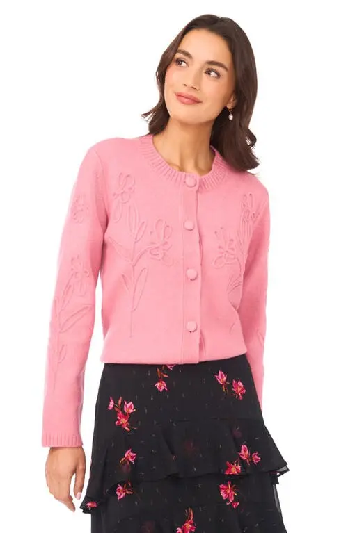 CECE DUPRAZ Floral Soutache Cardigan - Rose
