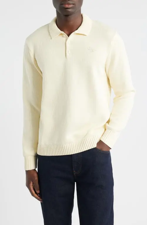 PERCIVAL Verso Long Sleeve Polo - Ecru