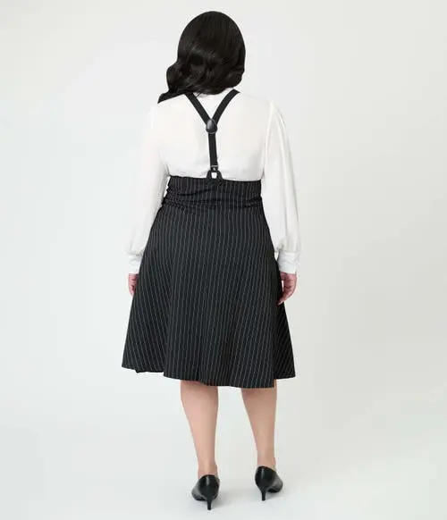 Unique Vintage 1950s Suspenders Swing Skirt