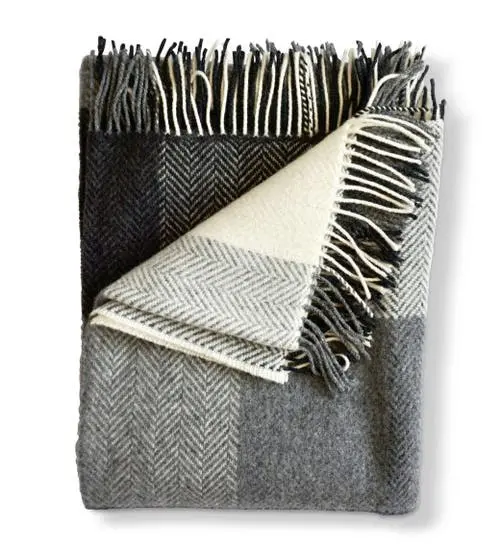 EVANGELINE Herringbone W/ Cashmere Throws - Buffalo Check