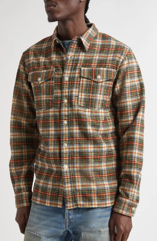 Double Rl Plaid Wool Blend Twill Work Shirt
