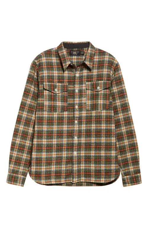Double Rl Plaid Wool Blend Twill Work Shirt