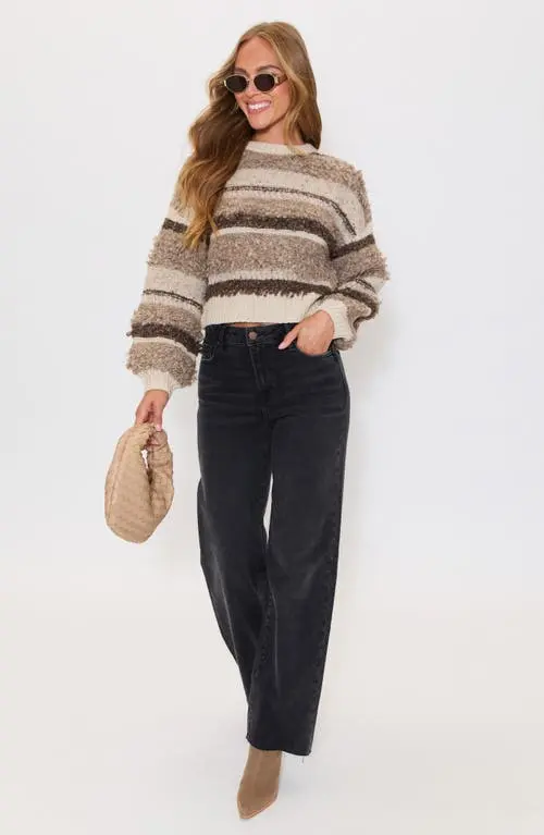 VICI Striped Bouclé Knit Sweater