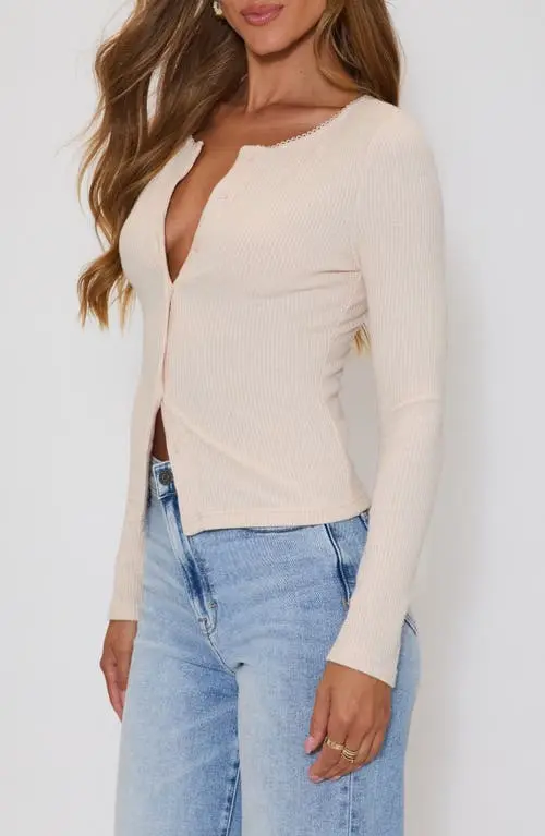 VICI Rib Knit Button-up Top