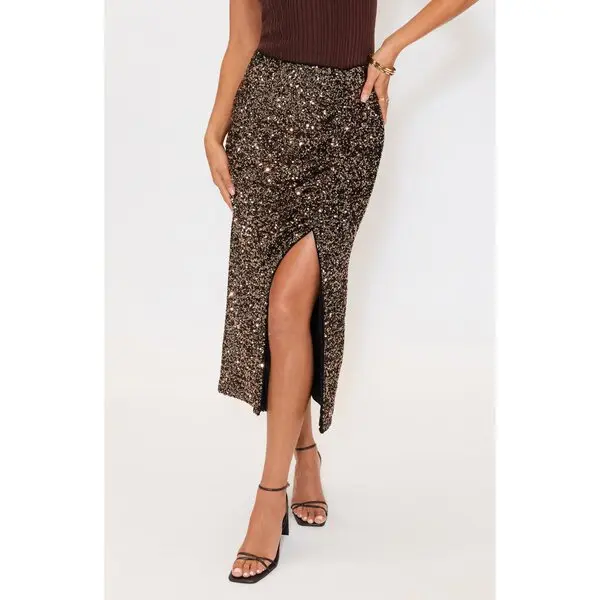 VICI Sequin Midi Skirt