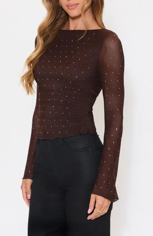 VICI Embellished Mesh Top