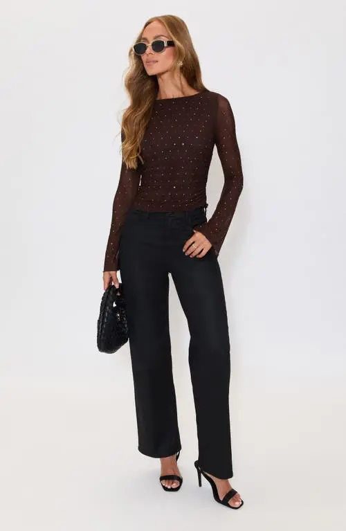 VICI Embellished Mesh Top