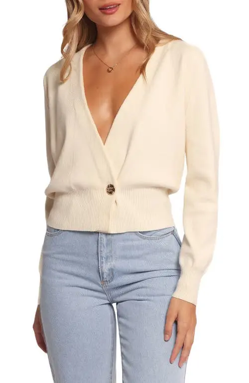 PETAL & PUP Caterina One-button Cardigan - Cream