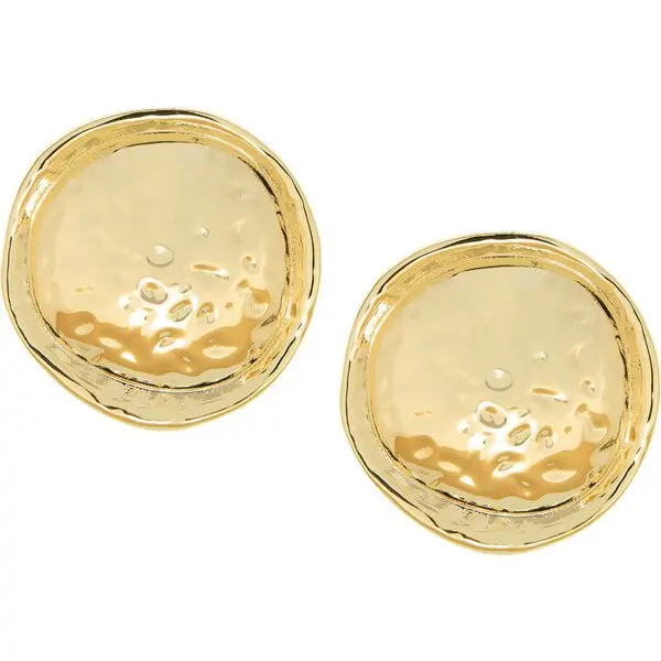 MARLYN SCHIFF Hazel Textured Oval Earrings - Gold