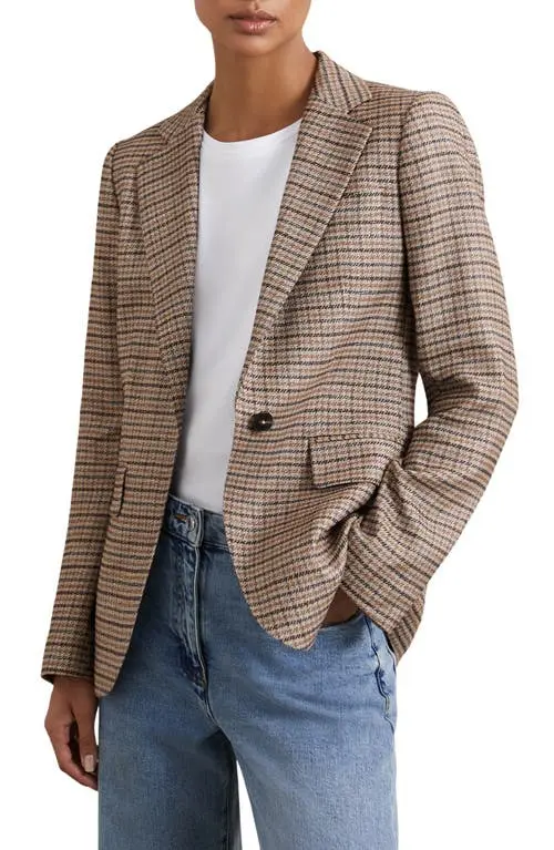 REISS Checked Single-breasted Blazer
