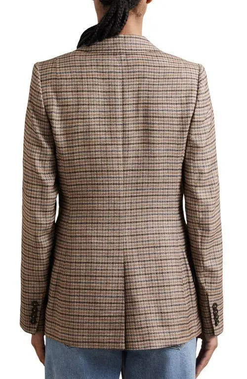REISS Checked Single-breasted Blazer