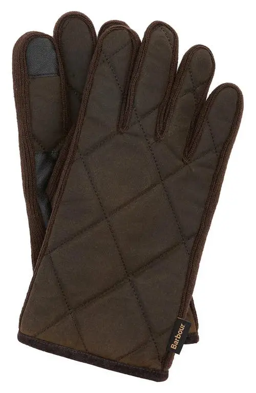 Barbour Westerndale Quilted Touchscreen Gloves - Olive