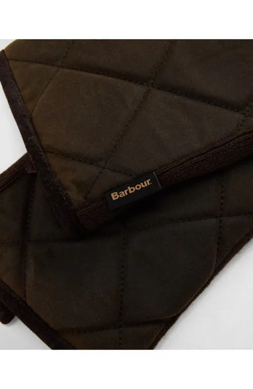 Barbour Westerndale Quilted Touchscreen Gloves - Olive