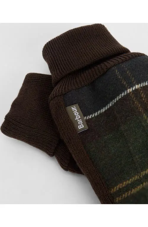Barbour Hackney Tartan Mixed Media Touchscreen Gloves - Classic Tartan
