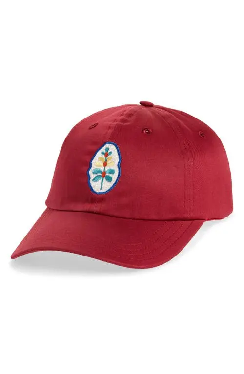 DRAKE'S Embroidered Stem Flower Baseball Cap - 700 Maroon