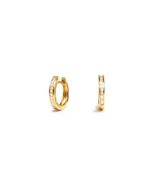 ZARUX Diamond Huggie Earrings