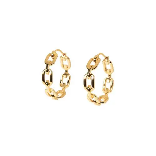 ZARUX Modern Day Hoop Earrings - Yellow Gold