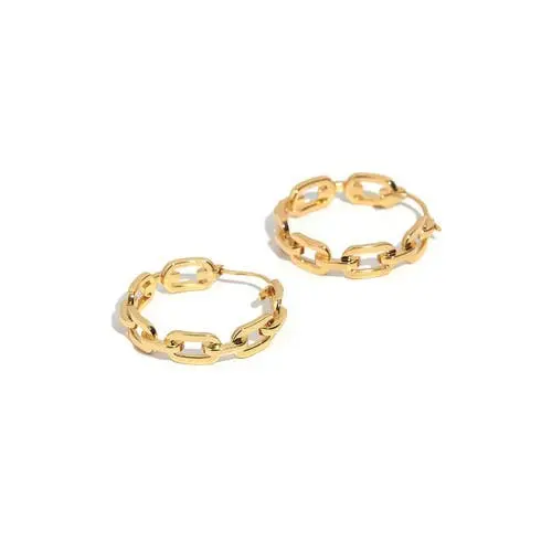 ZARUX Modern Day Hoop Earrings - Yellow Gold