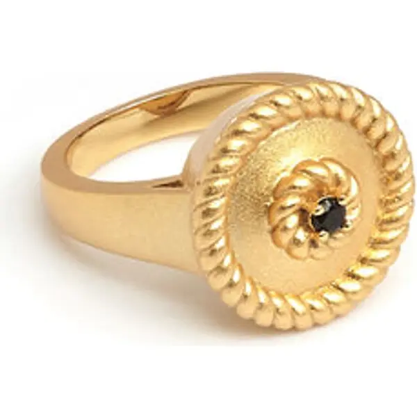 ZARUX Evil Eye Statement Ring - Yellow Gold