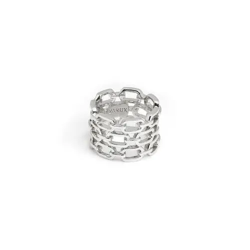 ZARUX Vermeil Fashion Ring - White Gold