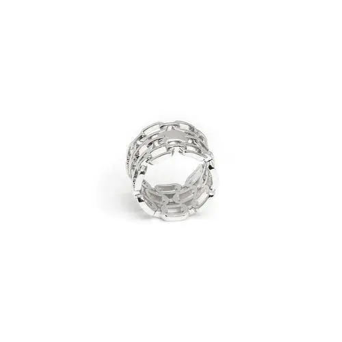ZARUX Vermeil Fashion Ring - White Gold