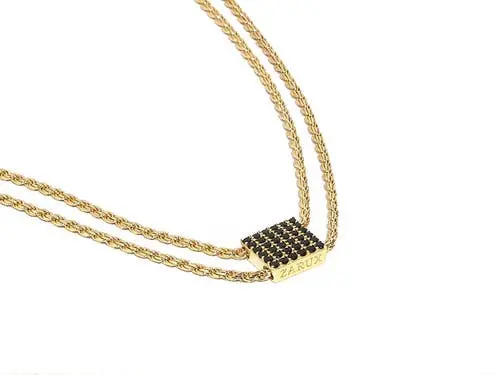 ZARUX Square Chain Necklace - Yellow Gold