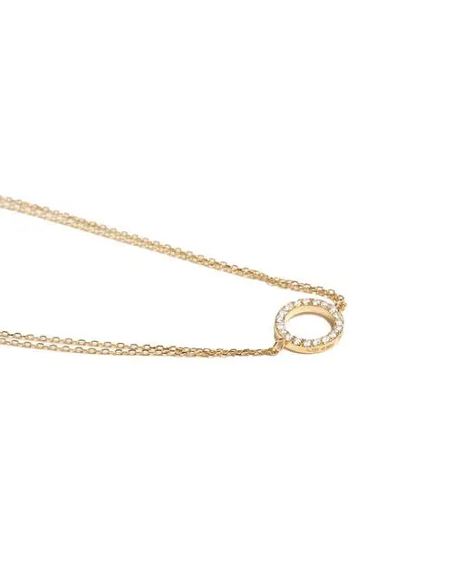 ZARUX Gold Circle Bracelet With Diamonds