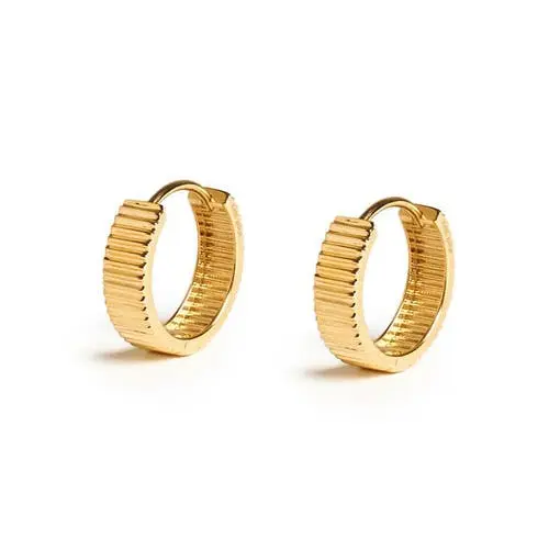 ZARUX Earrings 14k Gold Hoop - Yellow Gold