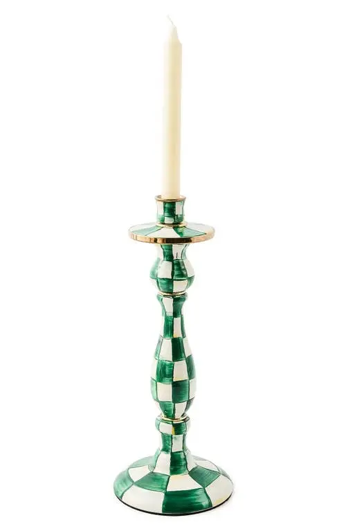 MACKENZIE-CHILDS Check Large Enameled Steel Candleholder