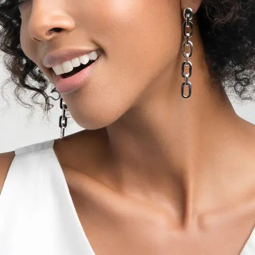 ZARUX Drop Earrings - White Gold