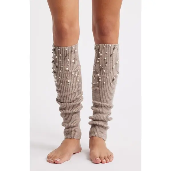 HIGH HEEL JUNGLE Blake Embellished Leg Warmers - Dark Brown