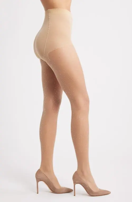 HIGH HEEL JUNGLE Crystal Embellished Control Top Tights - Nude