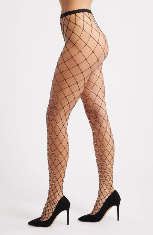 HIGH HEEL JUNGLE Starstruck Fishnet Tights - Black