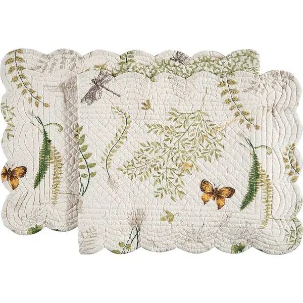 C&F HOME Althea Cotton Quilted Reversible Spring Table Runner 14" X 51 - Green