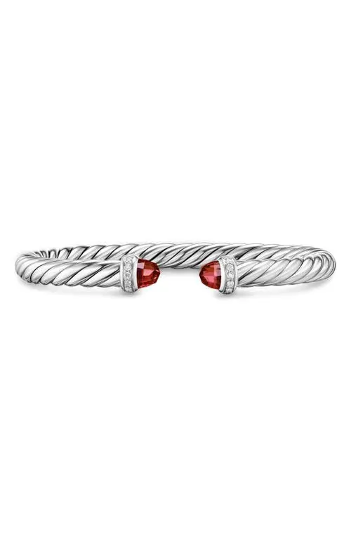 David Yurman Cable Flex Bracelet - Rhodolite Garnet