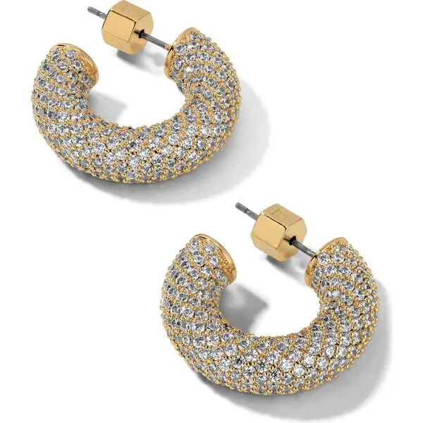 MIRANDA FRYE Dolly Pavè Hoop Earrings - Gold