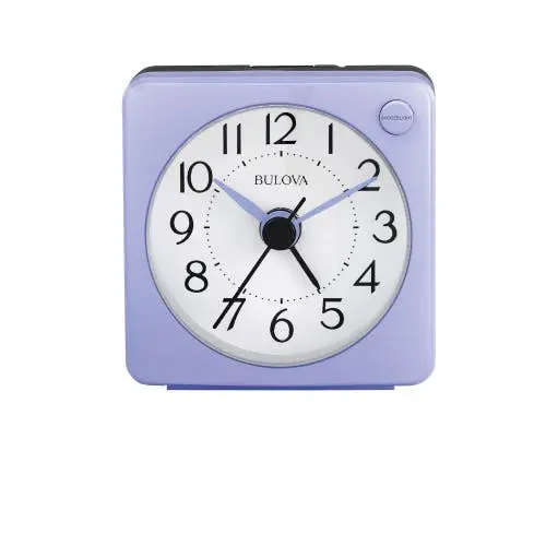 BULOVA CLOCKS Violet Travel Alarm Quartz Clock - Purple