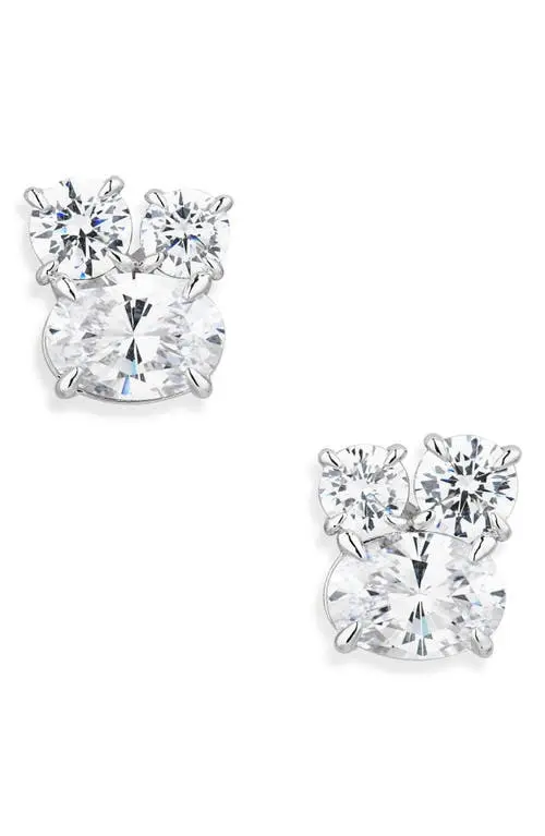 Nadri Stellar Cluster Stud Earrings - Rhodium