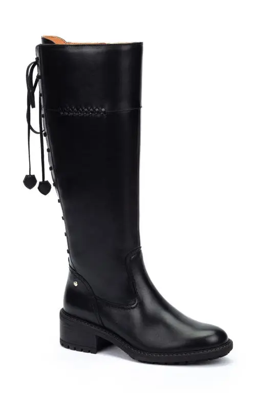 Pikolinos Medina Leather Riding Boot - Black