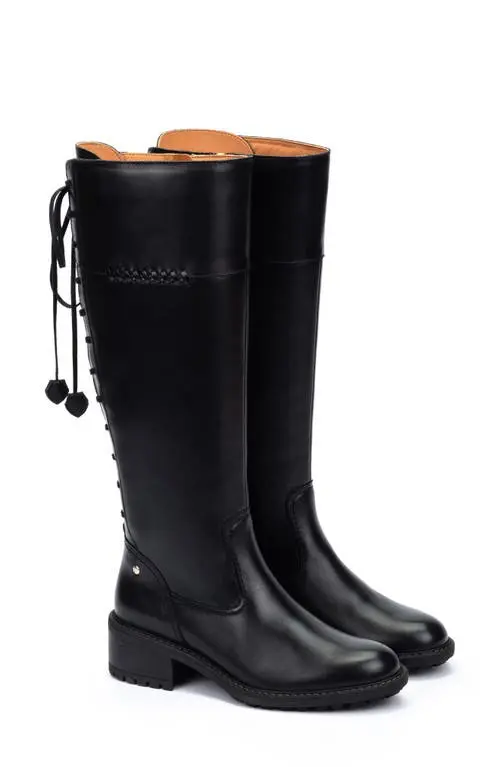 Pikolinos Medina Leather Riding Boot - Black