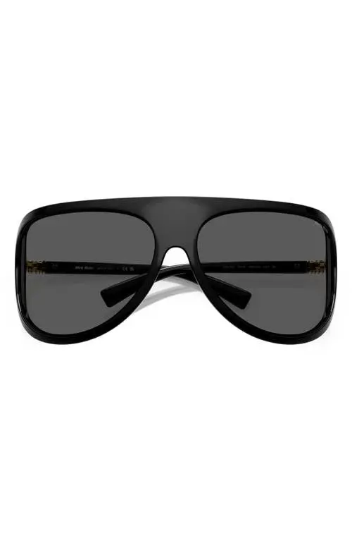 Miu Miu 75mm Oversize Shield Sunglasses - Dark Grey