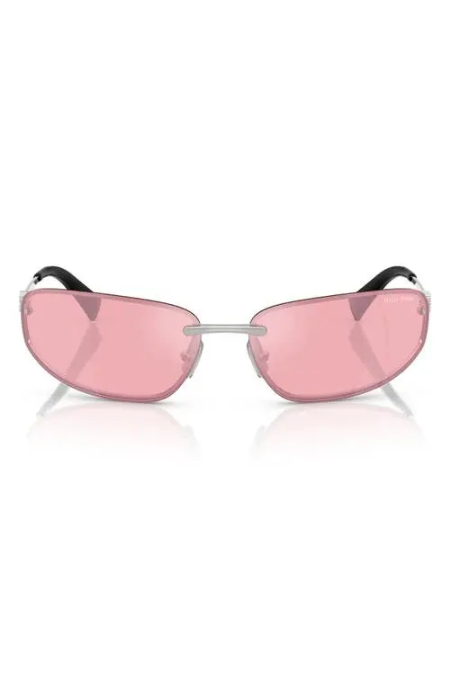 Miu Miu 69mm Oversized Oval Sunglasses - Pink