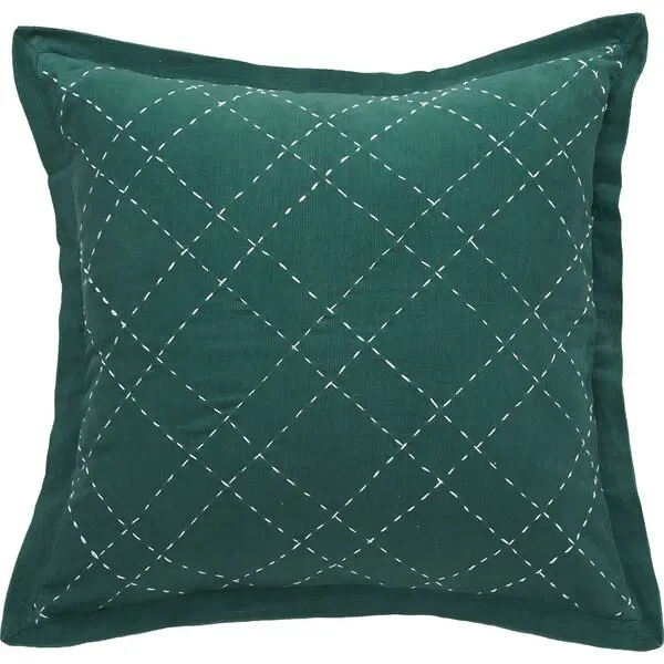 CAROL & FRANK Elliot Cotton Corduroy Hand Stitched Decorative Throw Pillows - Blue