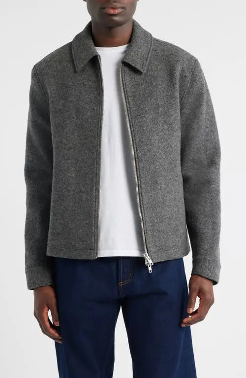 WAX LONDON Eldon Boiled Wool Zip Jacket