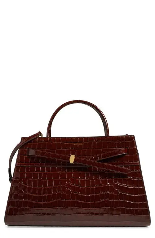 Veronica Beard Large Croc Embossed Leather Tote