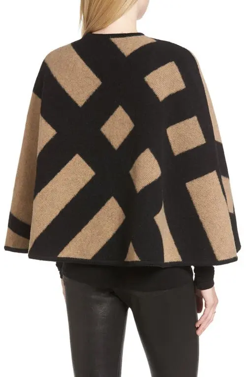 Burberry Check Wool And Cashmere Poncho