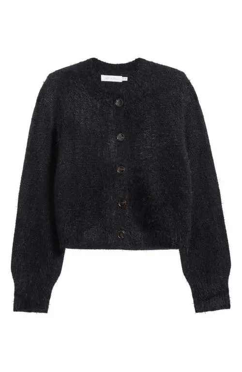 ALL IN FAVOR Fuzzy Knit Cardigan - Black