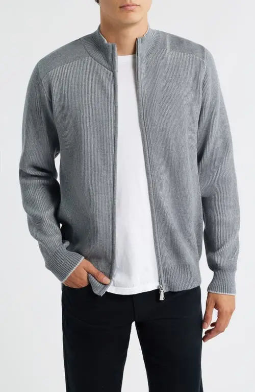 EMANUEL BERG Merino Wool Zip Cardigan