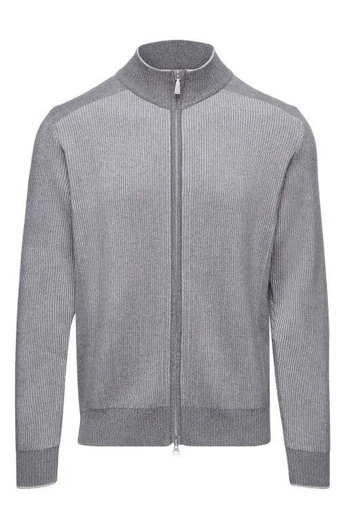 EMANUEL BERG Merino Wool Zip Cardigan