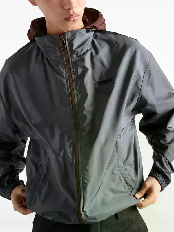 Prada Hooded Zip-front Jacket